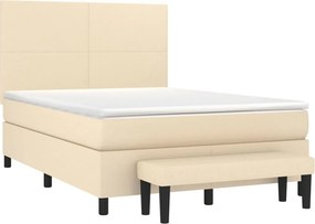 Box spring postel s matrací krémová 140x190 cm textil 3136434