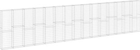 Gabionová zeď s víky pozinkovaná ocel 900 x 30 x 100 cm 147819