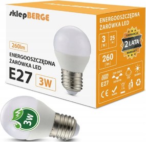 BERGE LED žárovka - E27 - G45 - 3W - 250Lm - koule - teplá bílá