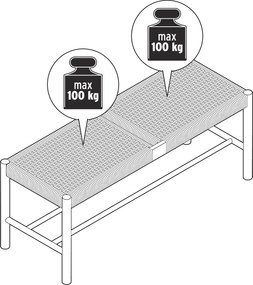 Tchibo - Lavice s výpletem - barva: béžová