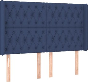 Box spring postel s matrací a LED modrá 140x200 cm textil 3139123