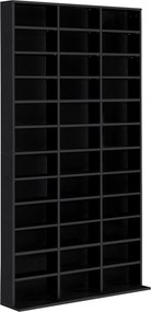 HOMCOM Regál na CD/DVD pro 1116 CD, 36 výškově nastavitelných přihrádek, 102 x 24 x 195 cm, Černý