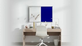 Allboards,Textilní a bílá magnetická tabule COMBI v hliníkovém rámu -120x90 cm,CO129FN