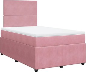Box spring postel s matrací růžová 120x190 cm samet 3292285