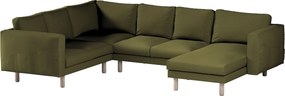 Potah na pohovku IKEA Norsborg rohová, 5-místná se šezlongem barva zelená látka pletený vzor
