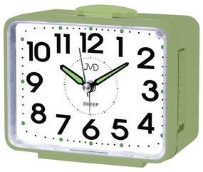 JVD Zelený netikající tichý budík JVD SRP1101.2