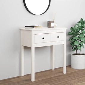 vidaXL Konzolový stolek 70 x 35 x 75 cm masivní borové dřevo [814612] Barva: Bílá