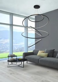 Luxusní lustr Wheel stmívatelný černé