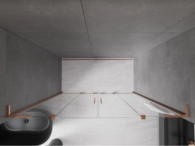 Mexen Velar L Duo, posuvné sprchové dveře do otvoru 170 cm, 8mm čiré sklo, růžové zlato, 871-170-003-02-60