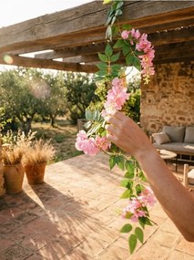 Sinsay - Girlanda z umělé rostliny - pastelová růžová