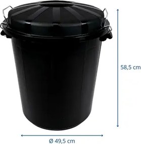Denox INDUSTRIAL černá / Nádoba na odpad / 70 l / plast PE-HD / bezpeč