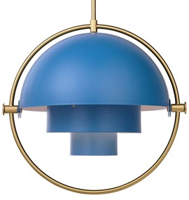 Závěsné svítidlo GUBI Multi-Lite, Ø 36 cm, mosaz/modrá