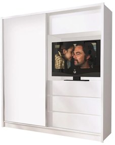 Šatní skříň TV 200 | bez zrcadla | bílá | POSLEDNÍ KUSY