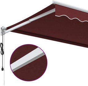 Automatická zatahovací markýza burgundská 350 x 250 cm 3215324