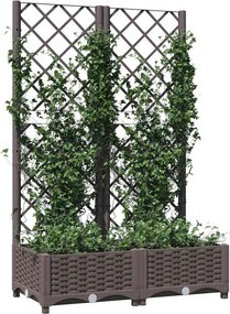 Zahradní truhlík s treláží hnědý 80 x 40 x 121,5 cm PP 318260