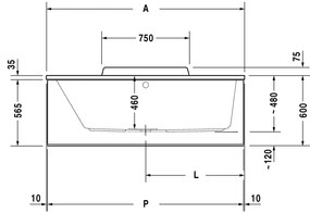 Duravit DuraStyle - vana, 160x70 cm, levá 700292000000000