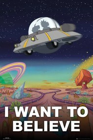 Plakát, Obraz - Rick And Morty - I Want To Believe