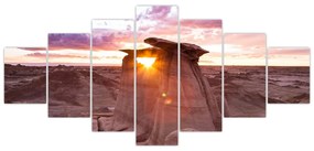 Obraz - západ slunce na poušti (210x100 cm)
