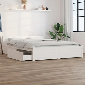 Rám postele se zásuvkami bílý 160 x 200 cm 3103570