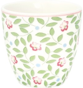 GREEN GATE Mini latte cup Lotta White 130 ml, zelená barva, porcelán