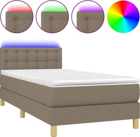 vidaXL Box spring postel s matrací a LED 80 x 200 cm textil [3133993] Barva: Černá