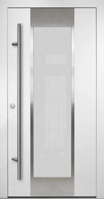 Vchodové dveře s ocelovým opláštěním FM Turen model DS08 Orientace dveří: Levé, otevírání ven, Dekor: Bílá, Standardní rozměr dveří včetně rámu: 98 cm x 208 cm - vnější rozměr rámu