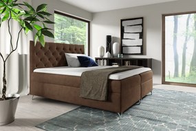 Boxspringová postel, 160x200, hnědá látka Velvet, GULIETTE + dárek