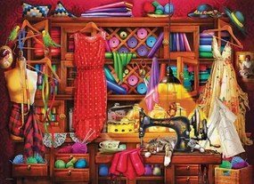 EUROGRAPHICS Puzzle Šicí dílna / 1000 dílků / 67,63 × 48,89 cm