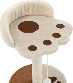 Škrabadlo pro kočky sisalové sloupky 40 cm béžové a hnědé 170543