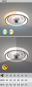 Rabalux Černé stropní LED svítidlo s ventilátorem Horacio 470mm 67W CCT s DO 71009