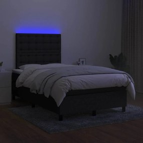 Box spring postel s matrací a LED černá 120x190 cm textil 3270227