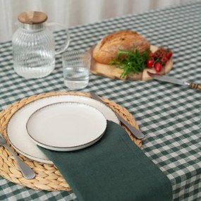 Lněný ubrus 140x200 cm Forest Green Gingham – Linen Tales