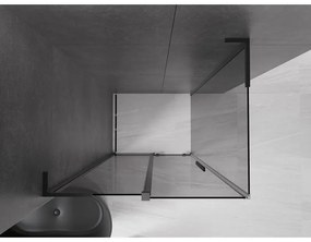 Mexen Velar L, sprchový kout s posuvnými dveřmi 100 x 120 cm, 8mm šedé sklo, černá matná, 871-100-120-43-70