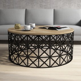 Konferenční stolek Selin 90 cm černý/hnědý