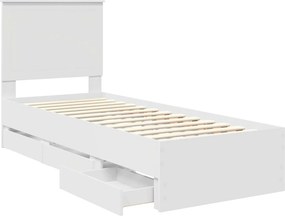 Rám postele se zásuvkou Bílá 75 x 190 cm Inženýrské dřevo 3411166