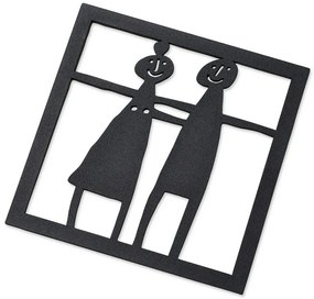Kovová podložka Trivet Couple black 18x18, Bengt & Lotta Švédsko