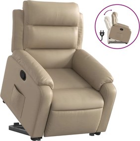 Zvedací polohovací křeslo cappuccino umělá kůže 3205048