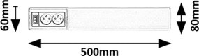 Rabalux Bílé LED svítidlo pod kuchyňskou linku Bath 2E 50cm 10W 78040