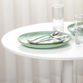 HOMCOM Kulatý jídelní stůl Ø70 x 75 cm, moderní kuchyňský stůl pro 2 osoby, sloupový stůl s ocelovou nohou a protiskluzovou podnoží | Aosom.de