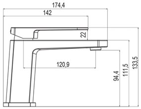 Mereo Mada umyvadlová stojánková baterie bez výpusti mosaz chrom CBQ10101M