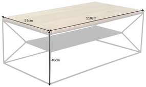 Noble Home Přírodní dřevěný konferenční stolek Architecture 110 cm