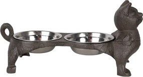 Misky pro kočku v litinovém stojanu kočky - 39*15*19 cm / 2*225 ml
