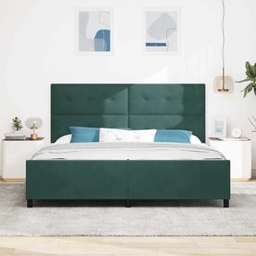 Postel s boxspringem s čelo Tmavě zelená 200 x 200 cm samet 3344966
