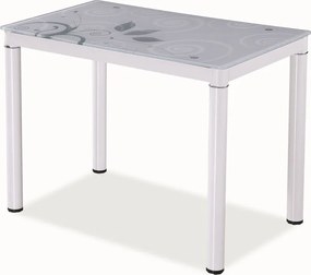 Casarredo - Komfort nábytek Jídelní stůl DAMAR 80x60, kov/sklo, bílý