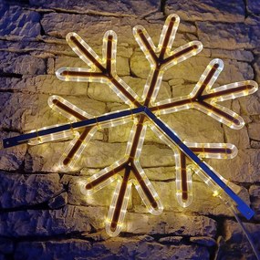 Easy Fix 2D LED světelná vločka VIII., Ø 67 cm, teple bílá s FLASH, závěsný, 3D tisk, IP67