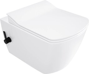 Deante Blur, záchodová WC mísa s funkcí bidetu 525x372x349 mm, bílá lesklá-černá matná, DEA-CDZ_6WNW