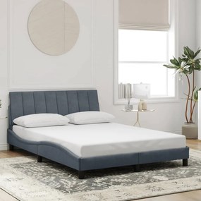 Rám postele bez matrace Hanko tmavě šedá 140 x 200 cm samet 3207850