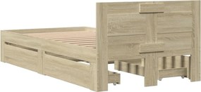 Rám postele s čelem dub sonoma 100 x 200 cm kompozitní dřevo 3295578