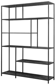 Designový regál Maille 185 x 135 cm čierny vzor mramor