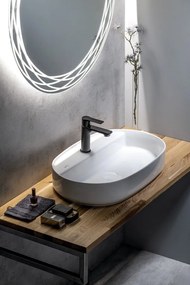 Isvea, INFINITY OVAL keramické umyvadlo na desku, 60x40 cm, bílá, 10NF65060